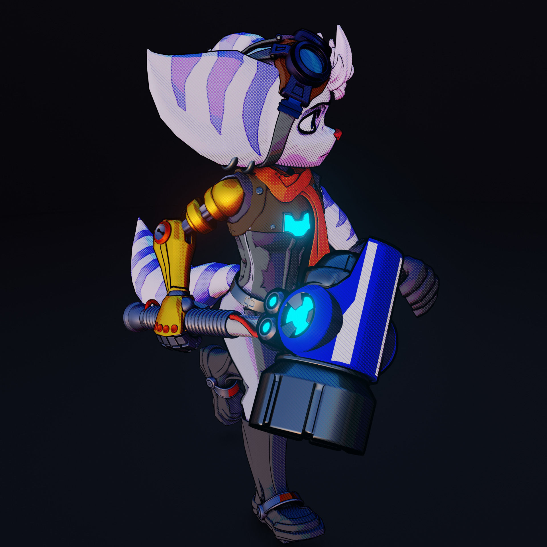 Rivet cell shading free 3D model rigged | CGTrader