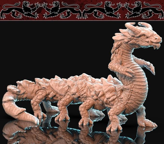 Behir 3D Printed Artwork 3D model 3D printable | CGTrader