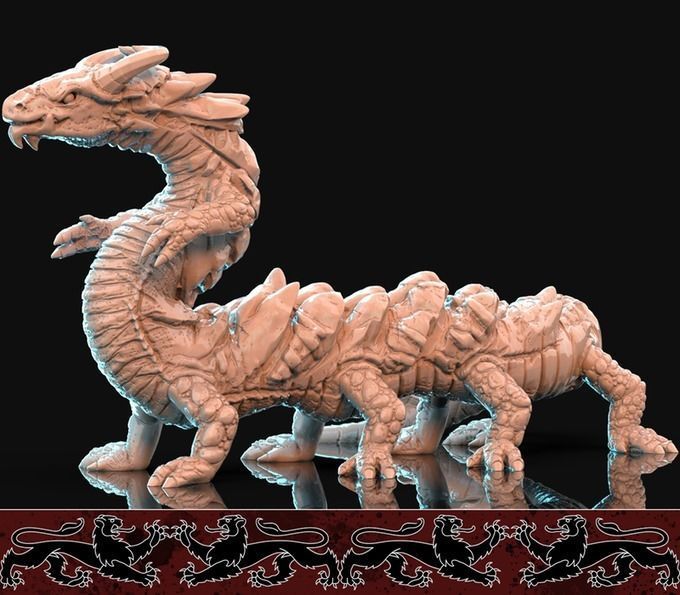 Behir 3D Printed Artwork 3D model 3D printable | CGTrader