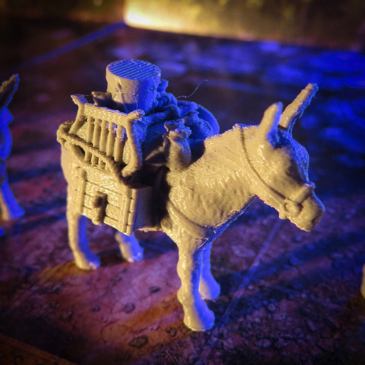Miniatures Pack Mules 3D Printing Set 3D model 3D printable | CGTrader
