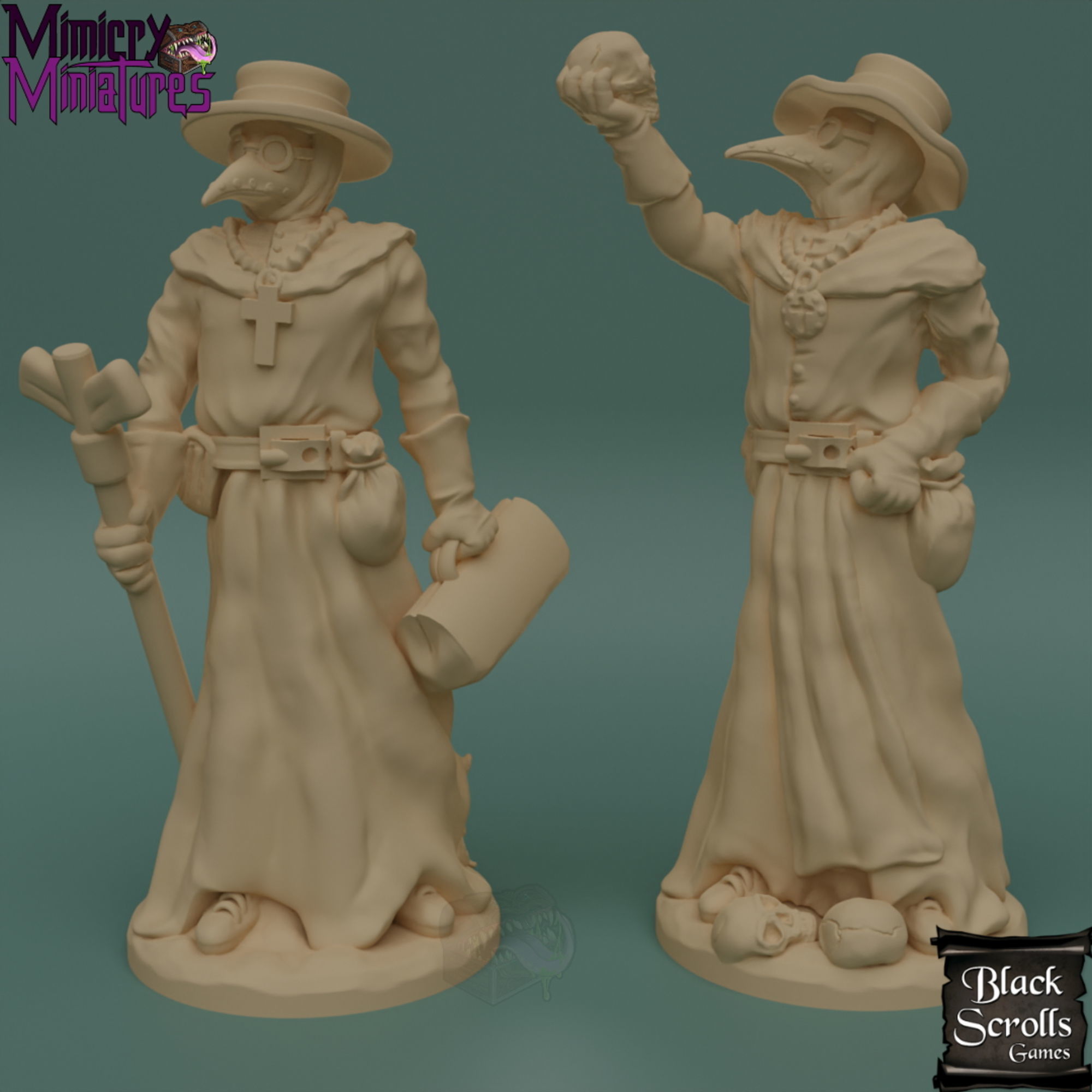 Miniatures Plague Doctors 3D Printed Characters 3D model 3D printable ...