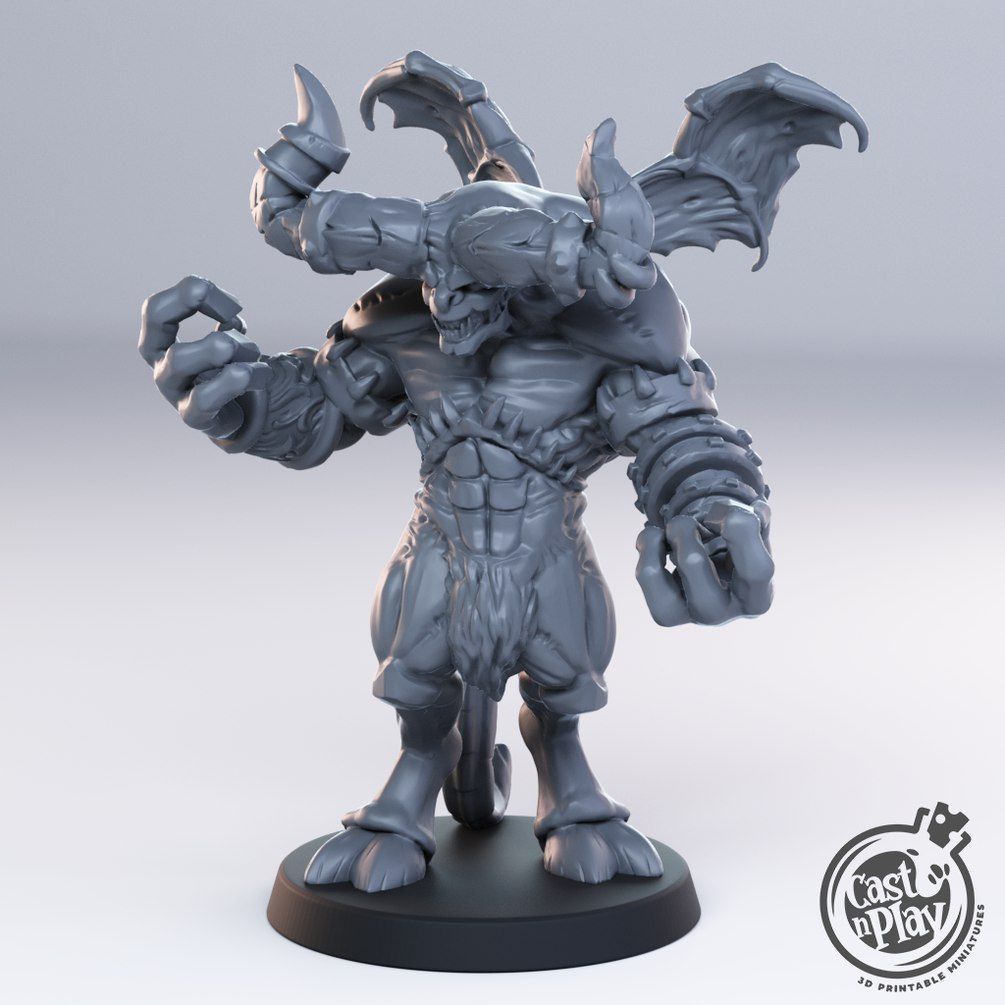Bull Demon PoseD 3D Printed Artwork 3D model 3D printable | CGTrader
