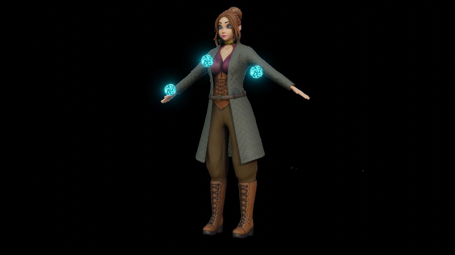 3D model Mage Cartoon Female Rigged and Animated in Blender with Unity ...