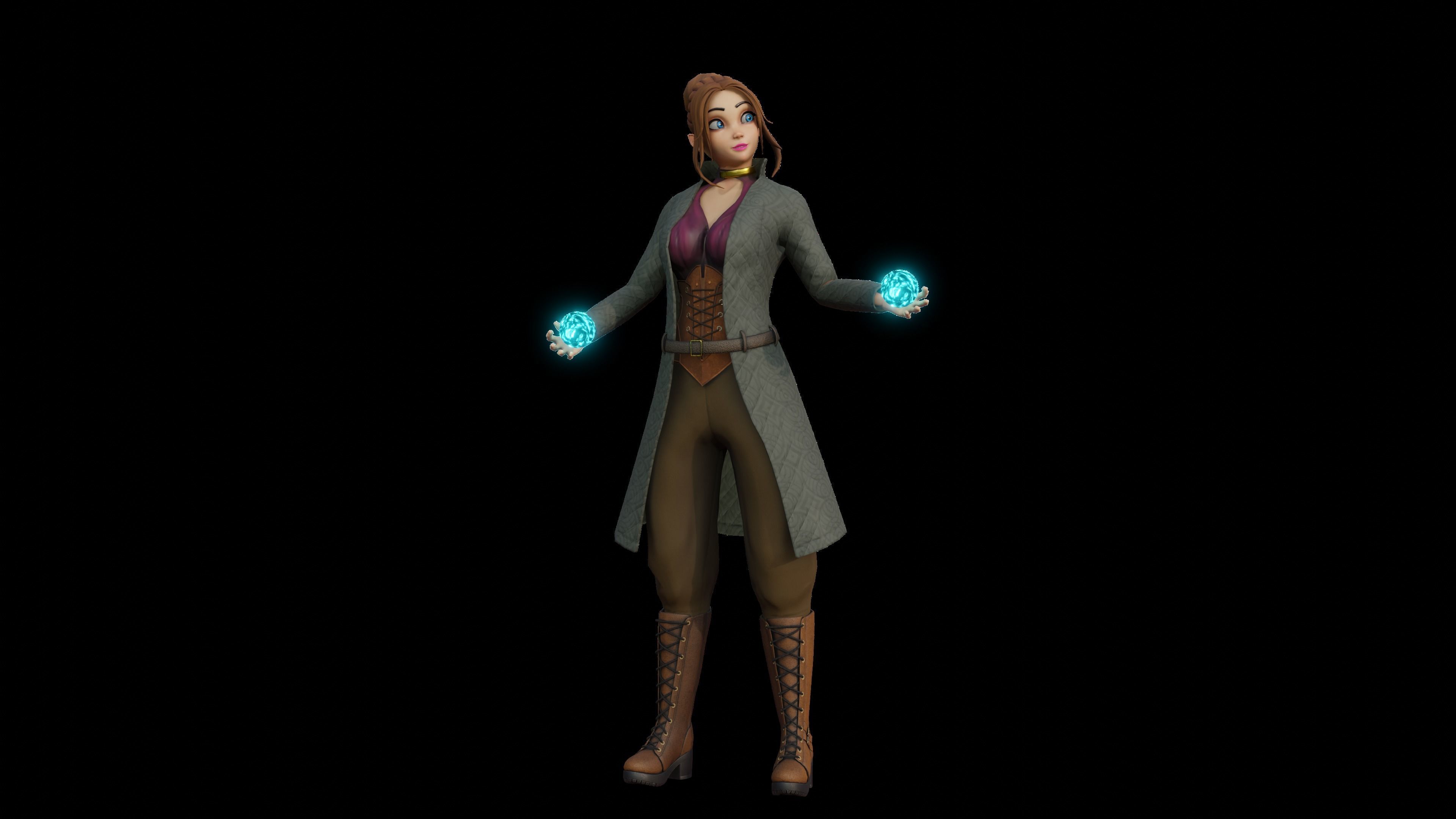 3D model Mage Cartoon Female Rigged and Animated in Blender with Unity ...