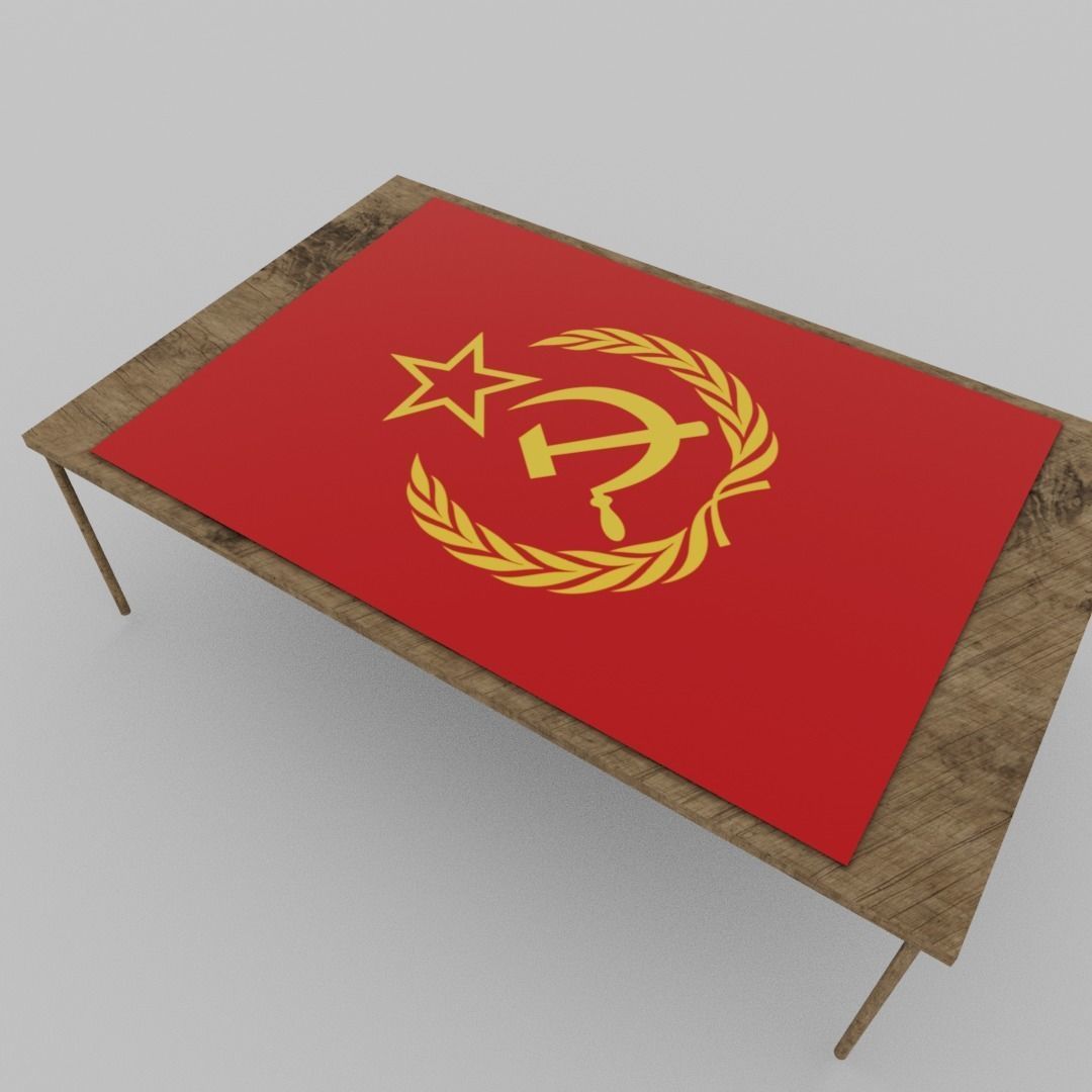 3D model Soviet union flag table VR / AR / low-poly | CGTrader
