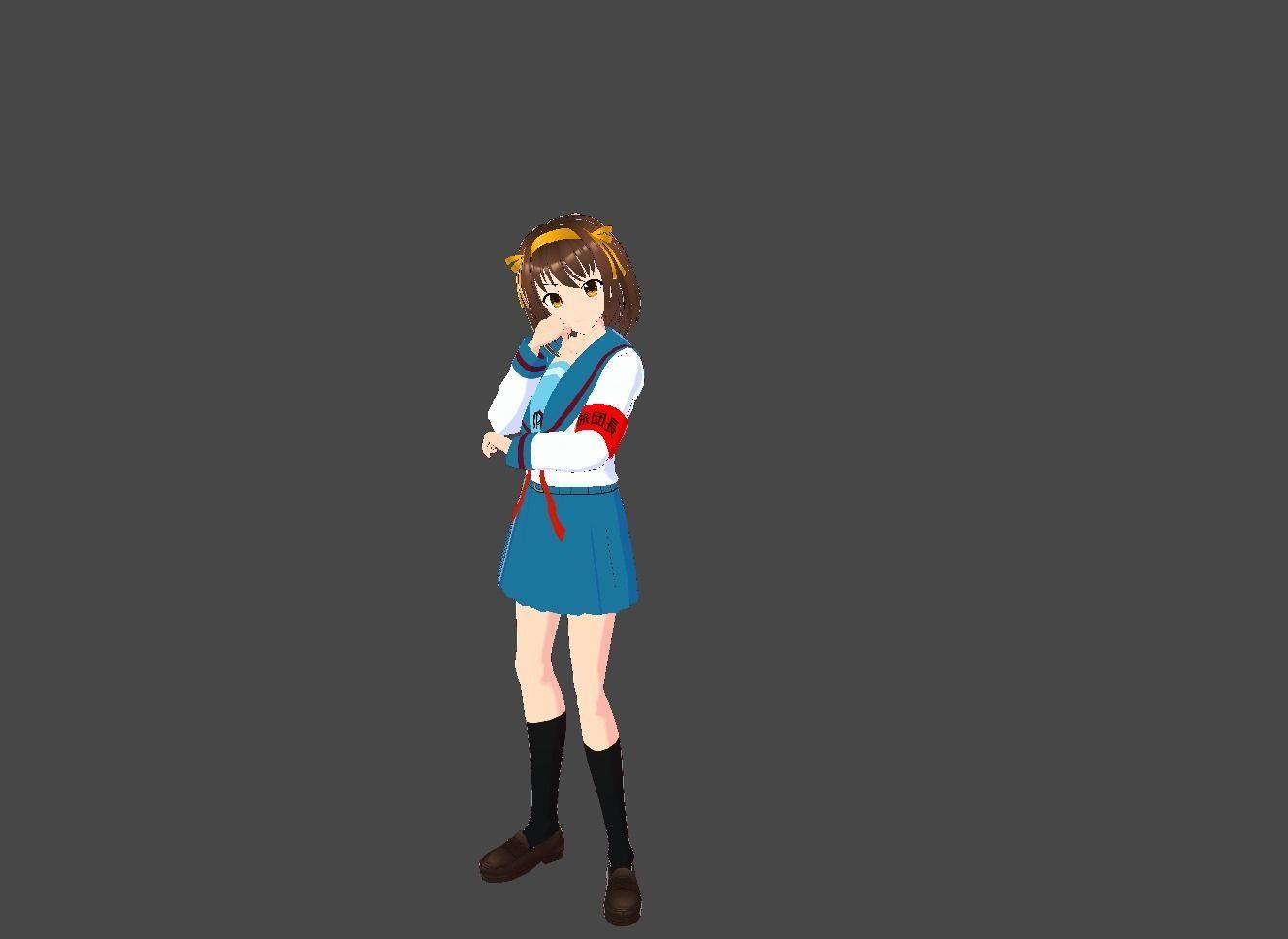 Model Haruhi S free 3D model animated rigged | CGTrader