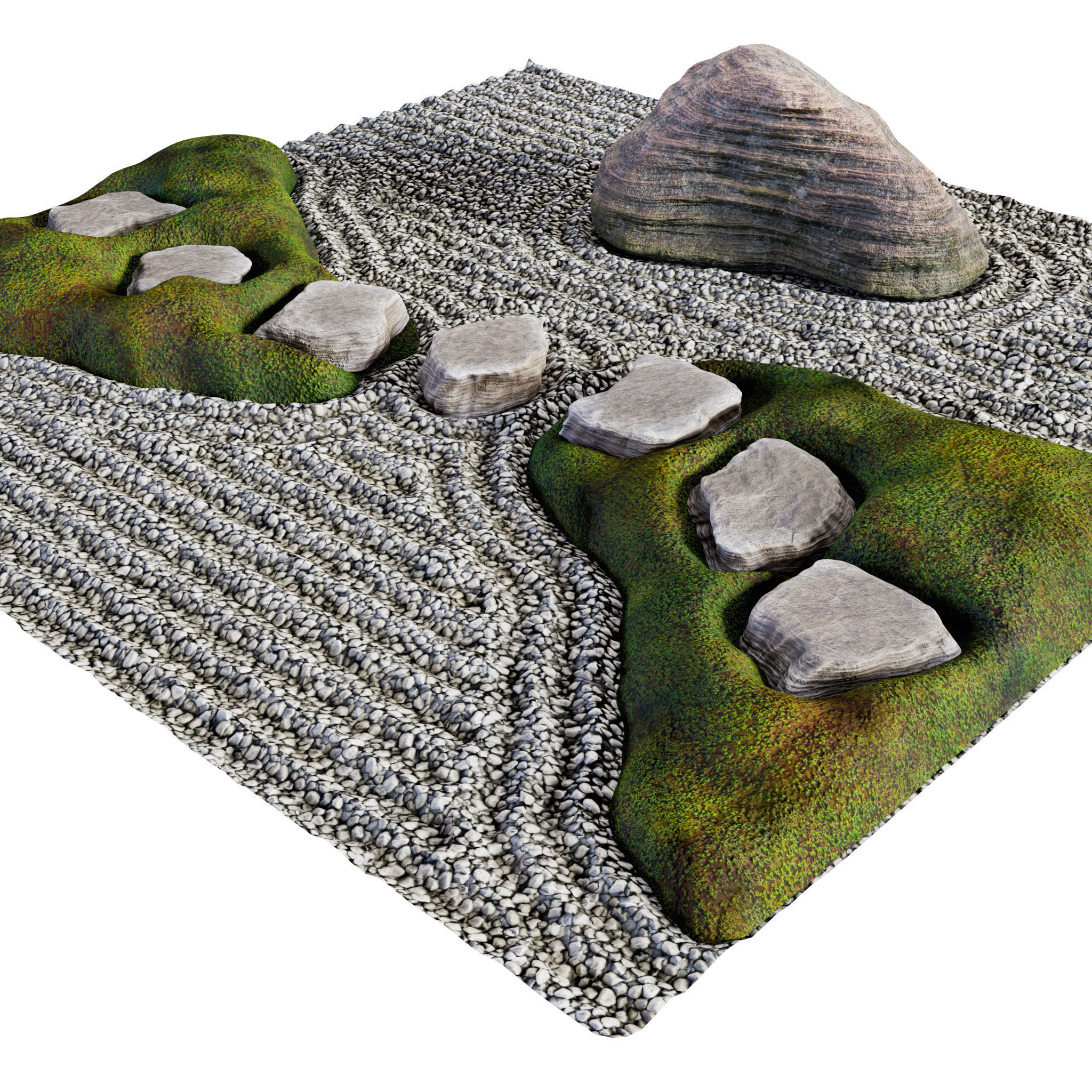 3D model Japanese Rock Zen Garden 05 - PBR - Lowpoly VR / AR / low-poly ...