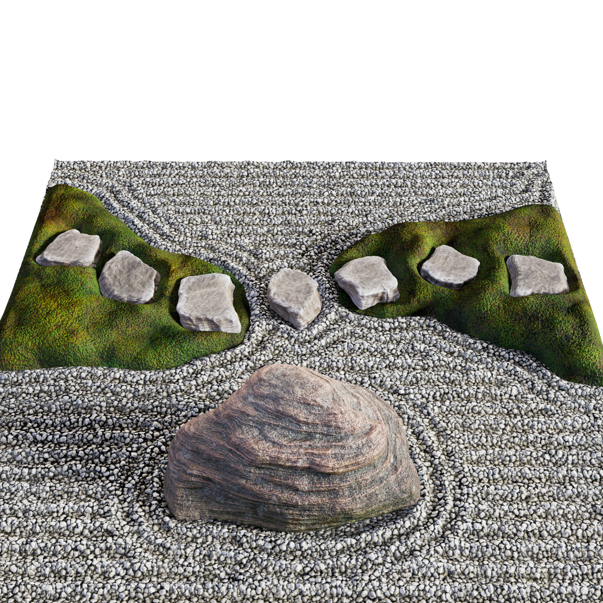 3D model Japanese Rock Zen Garden 05 - PBR - Lowpoly VR / AR / low-poly ...