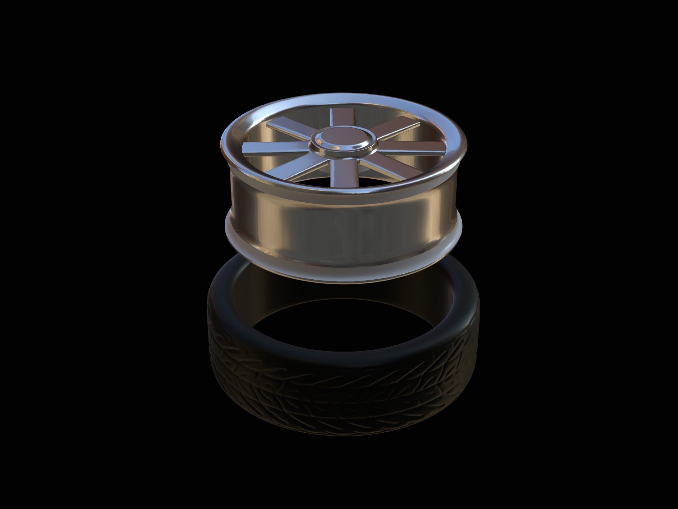 4 PACK WHEELS CUSTOM MODEL CAR RIMS WITH TIRE free 3D model 3D ...