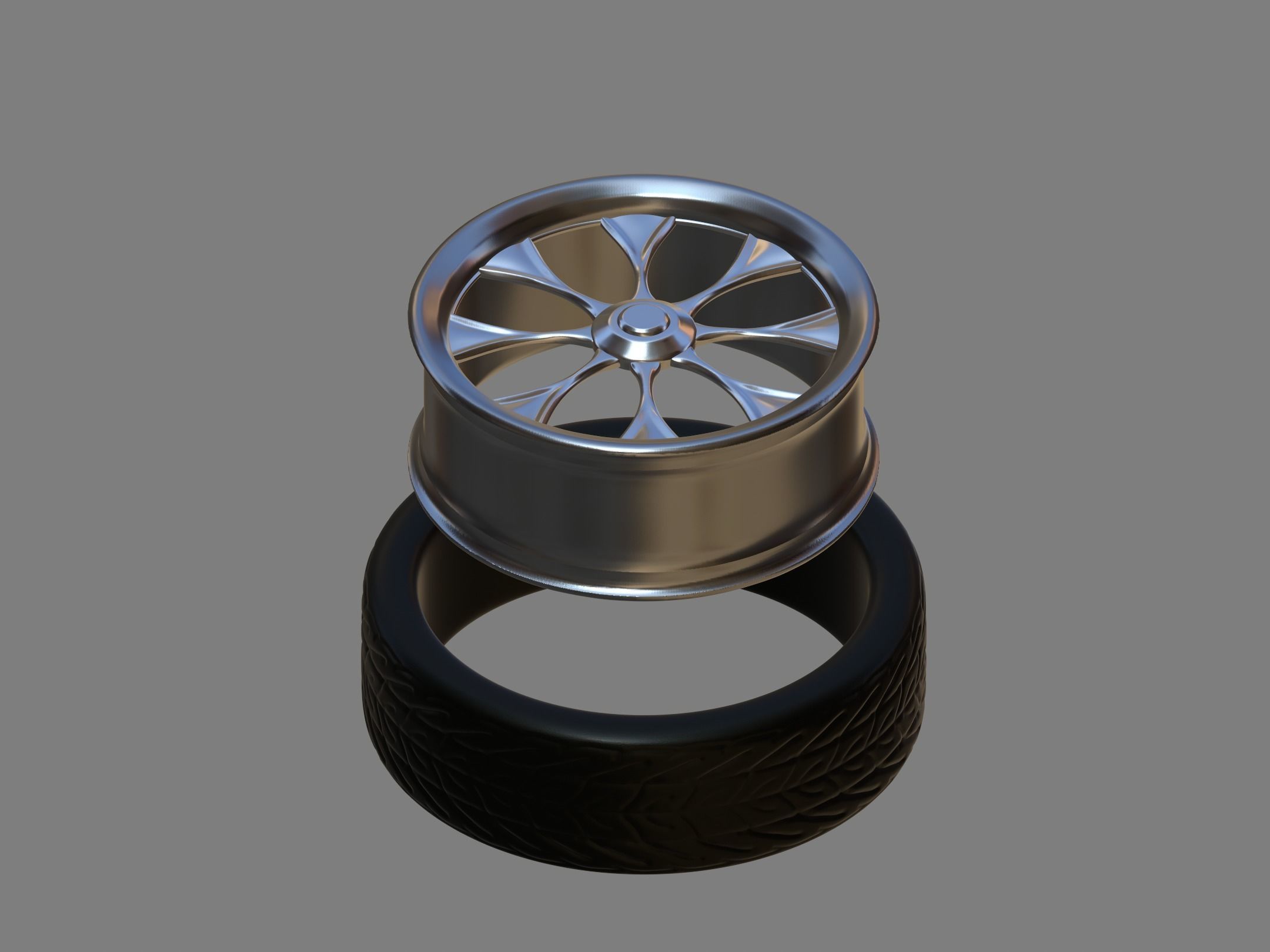 4 PACK WHEELS CUSTOM MODEL CAR RIMS WITH TIRE free 3D model 3D ...