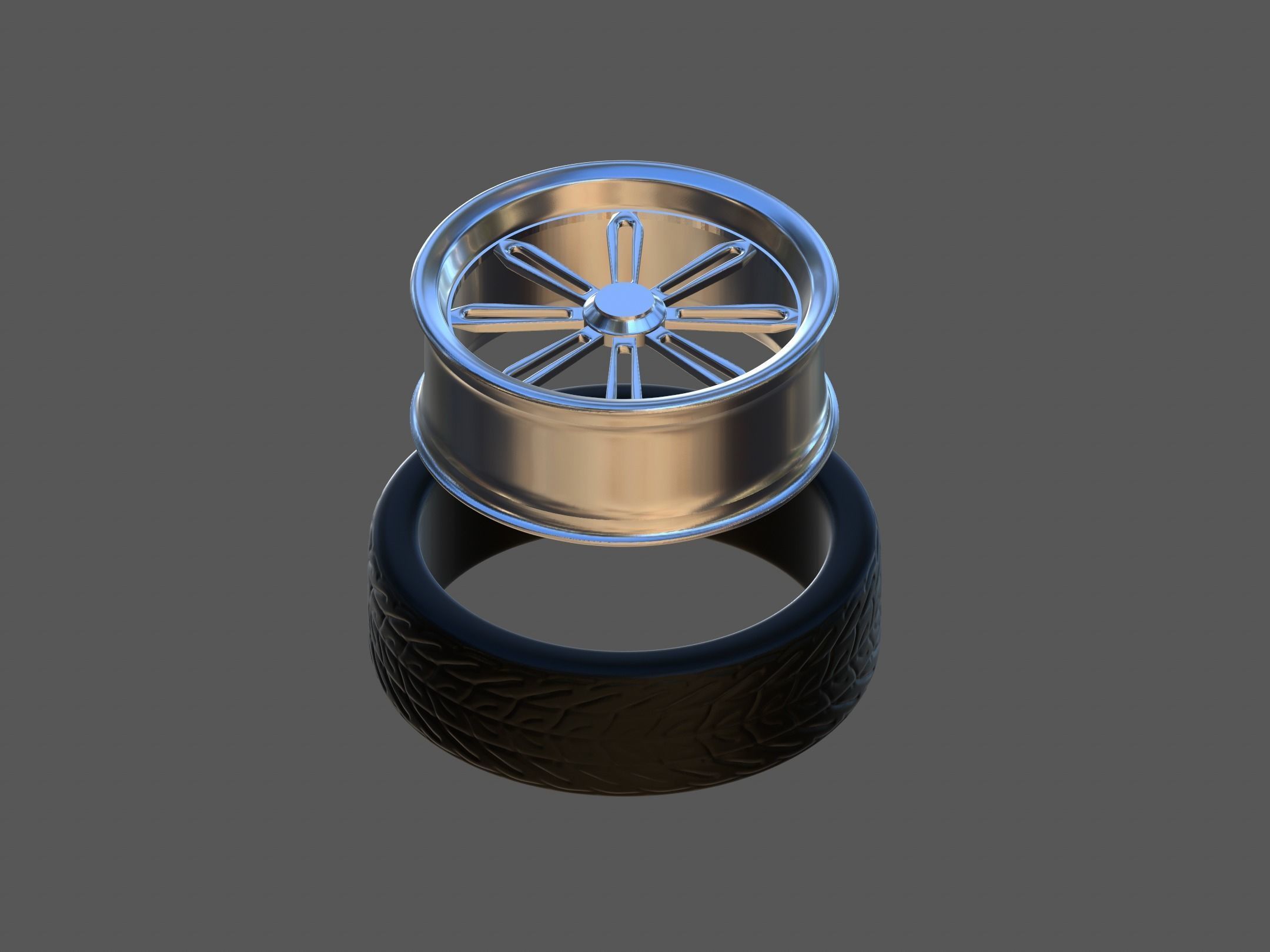 4 PACK WHEELS CUSTOM MODEL CAR RIMS WITH TIRE free 3D model 3D ...