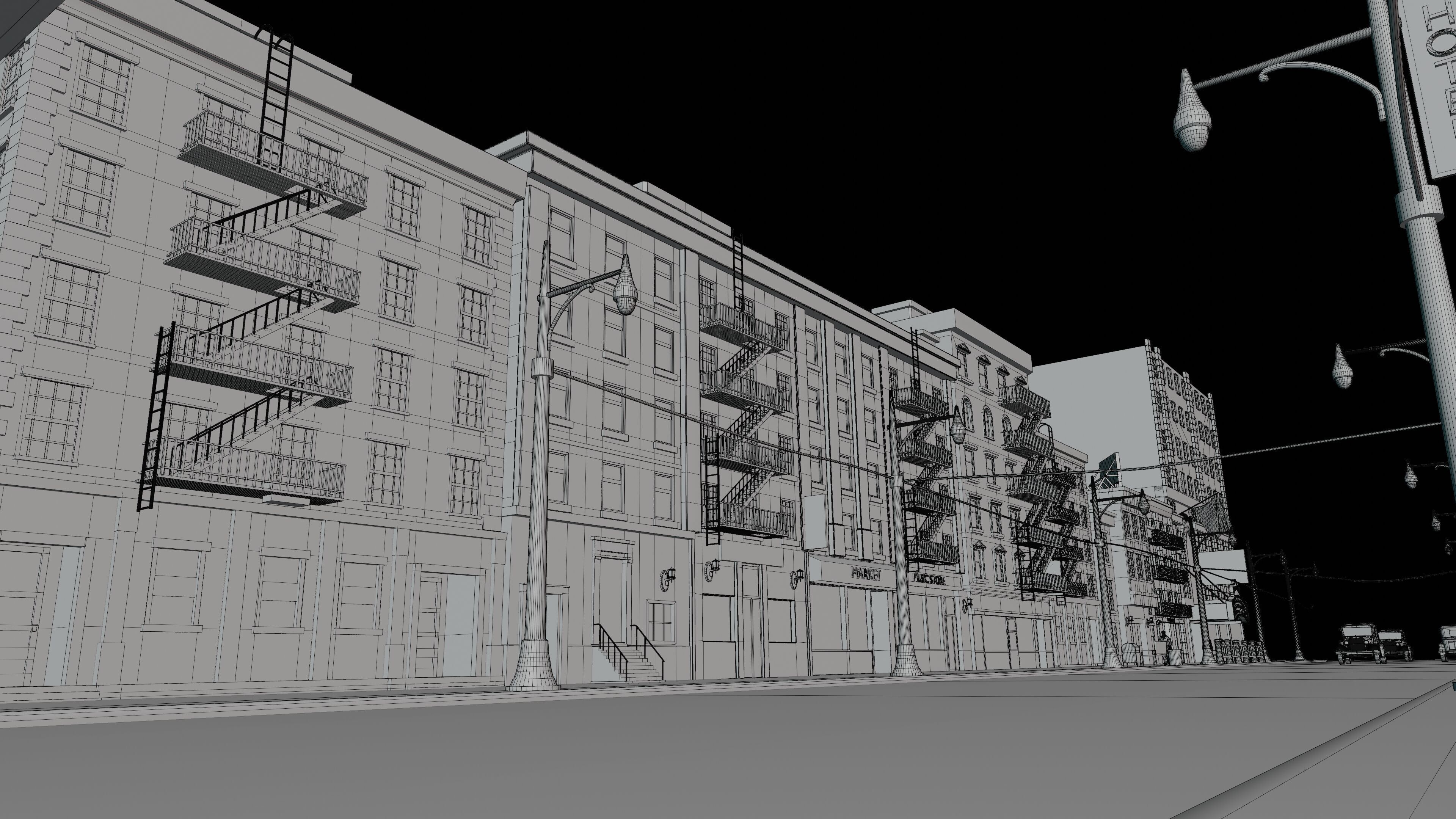 Retro City 3D model animated rigged | CGTrader