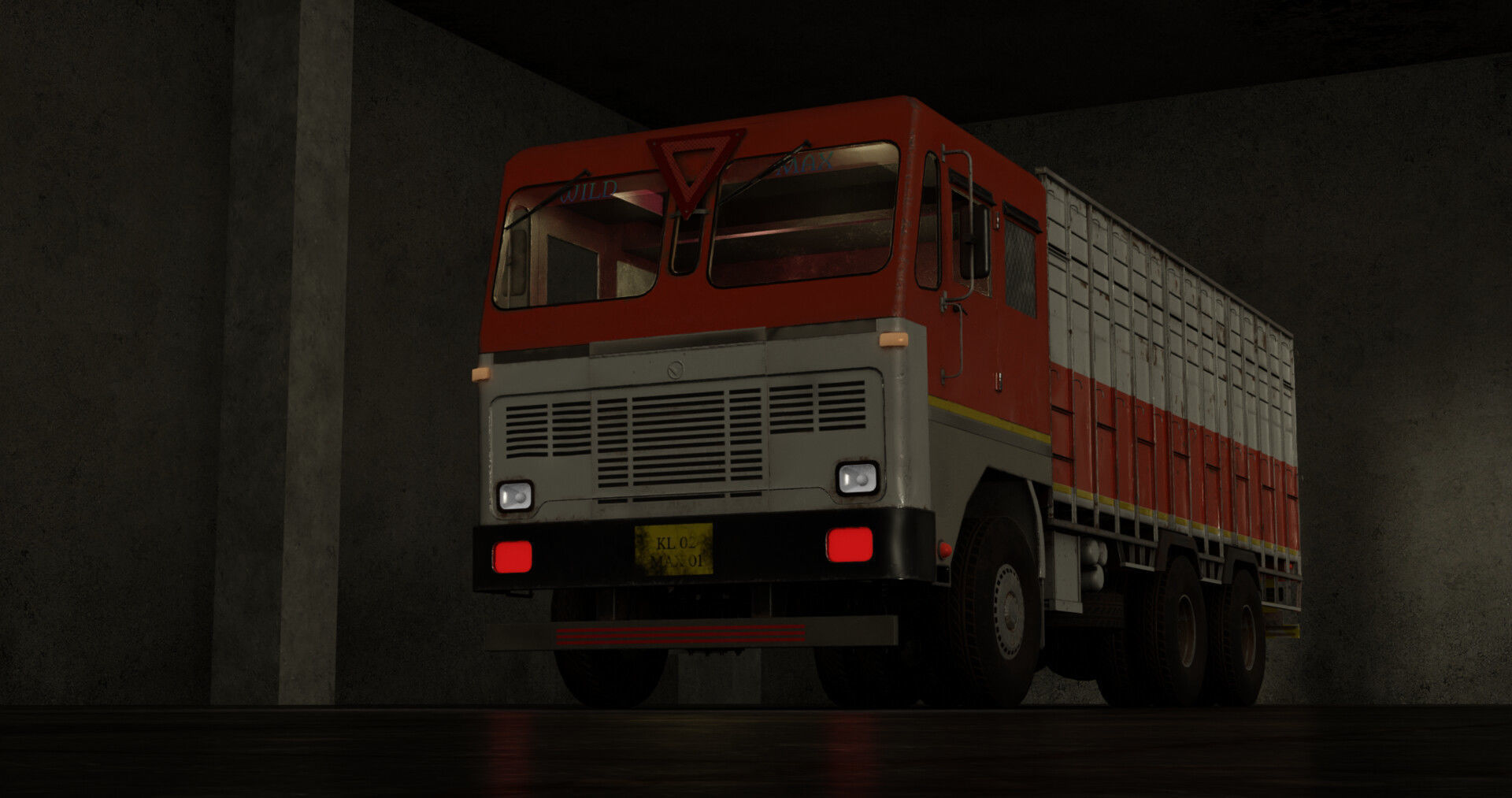 3D model Indian Lorry Heavy carrier truck model VR / AR / low-poly ...