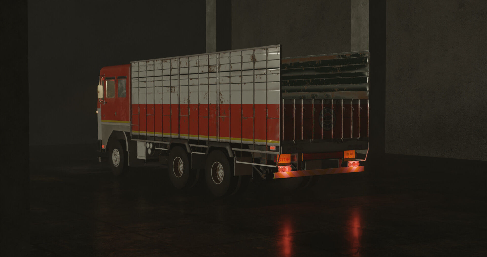 3D model Indian Lorry Heavy carrier truck model VR / AR / low-poly ...