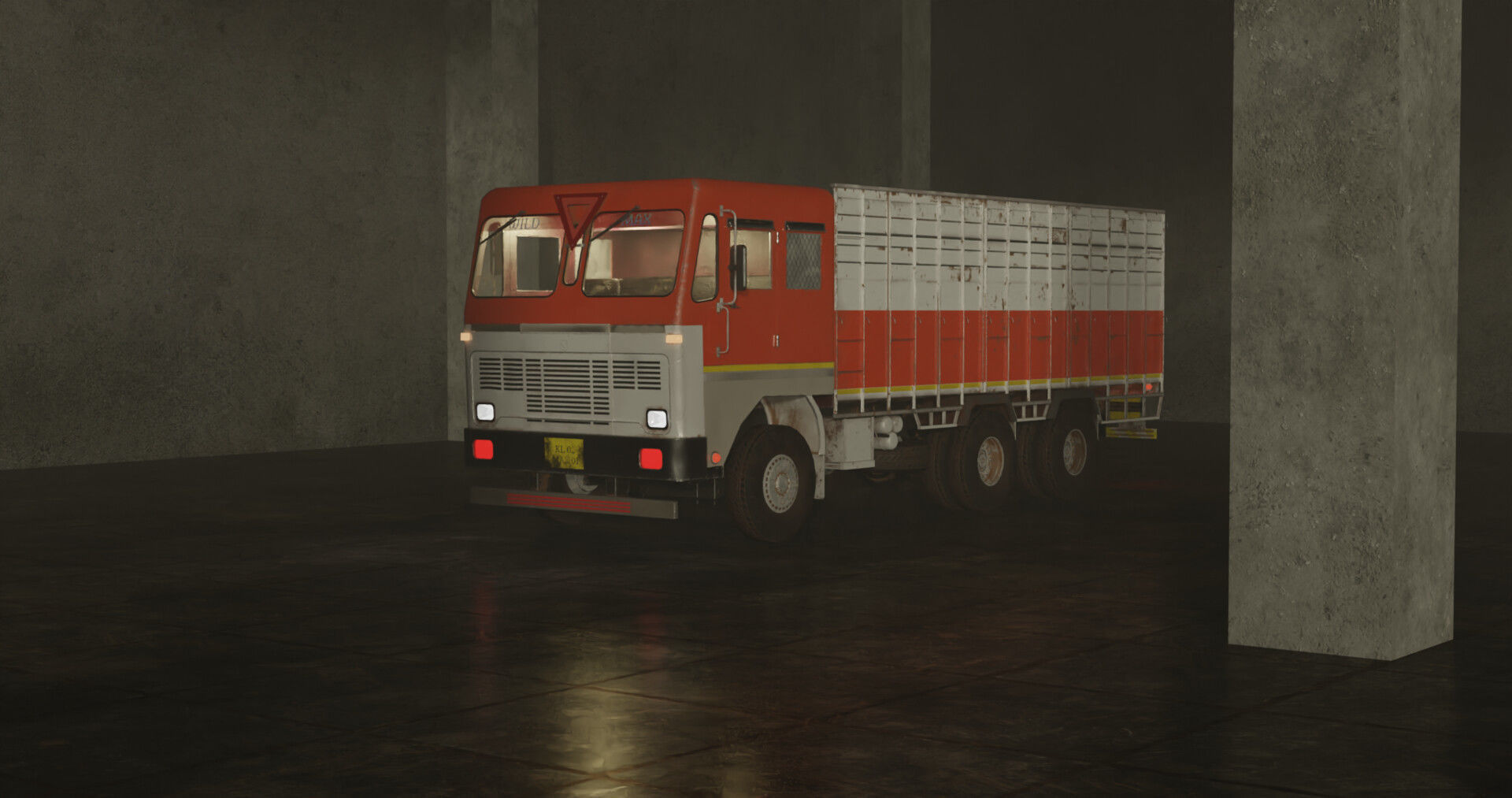 3D model Indian Lorry Heavy carrier truck model VR / AR / low-poly ...