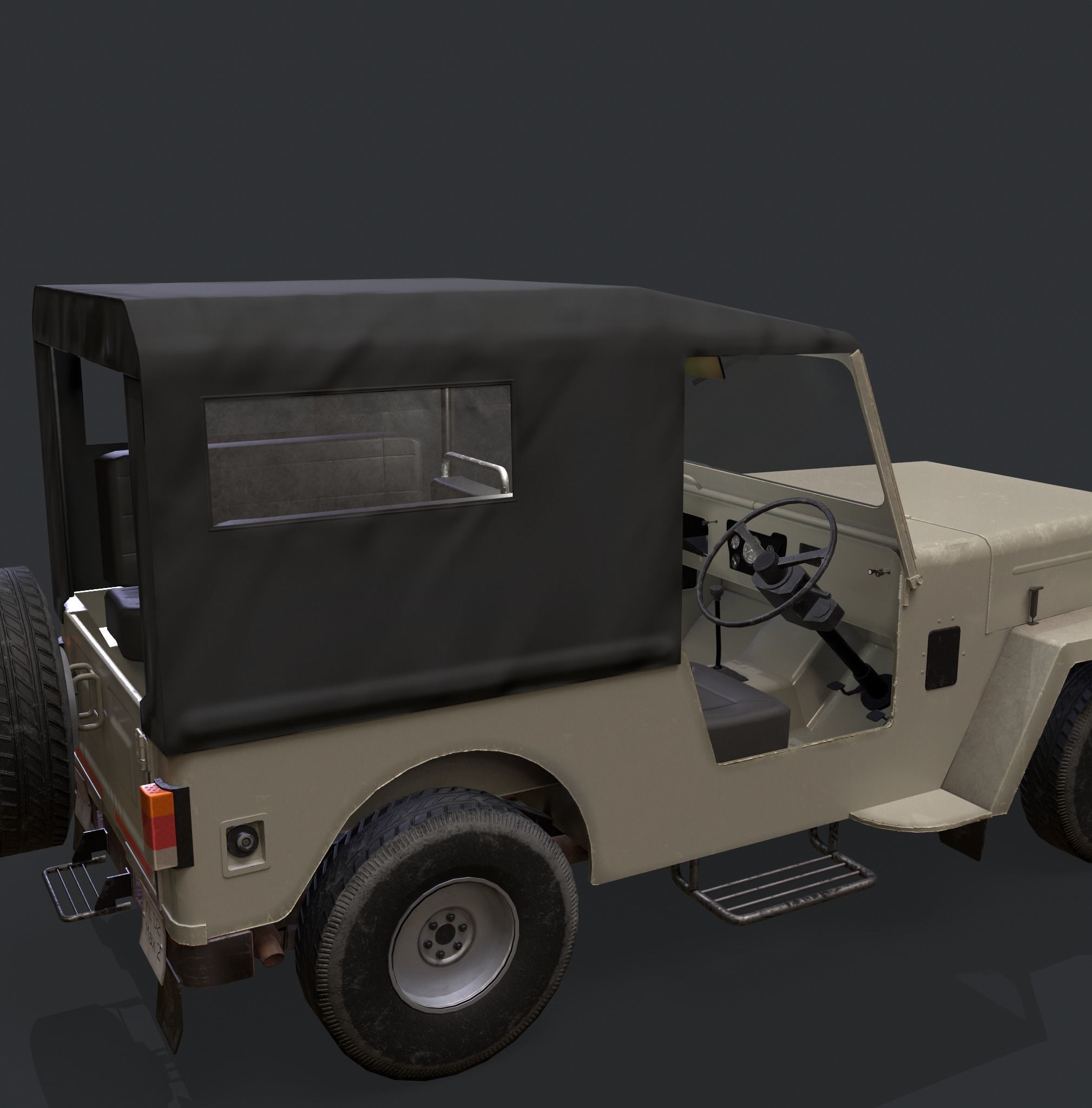 3D model 3D model Major jeep Low resolution game model VR / AR / low ...