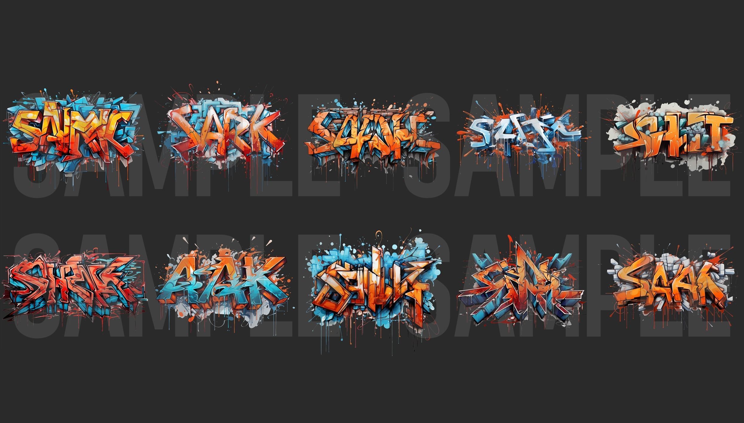 Texture 25 Street Graffiti Textures Decal Pack VR / AR / low-poly ...