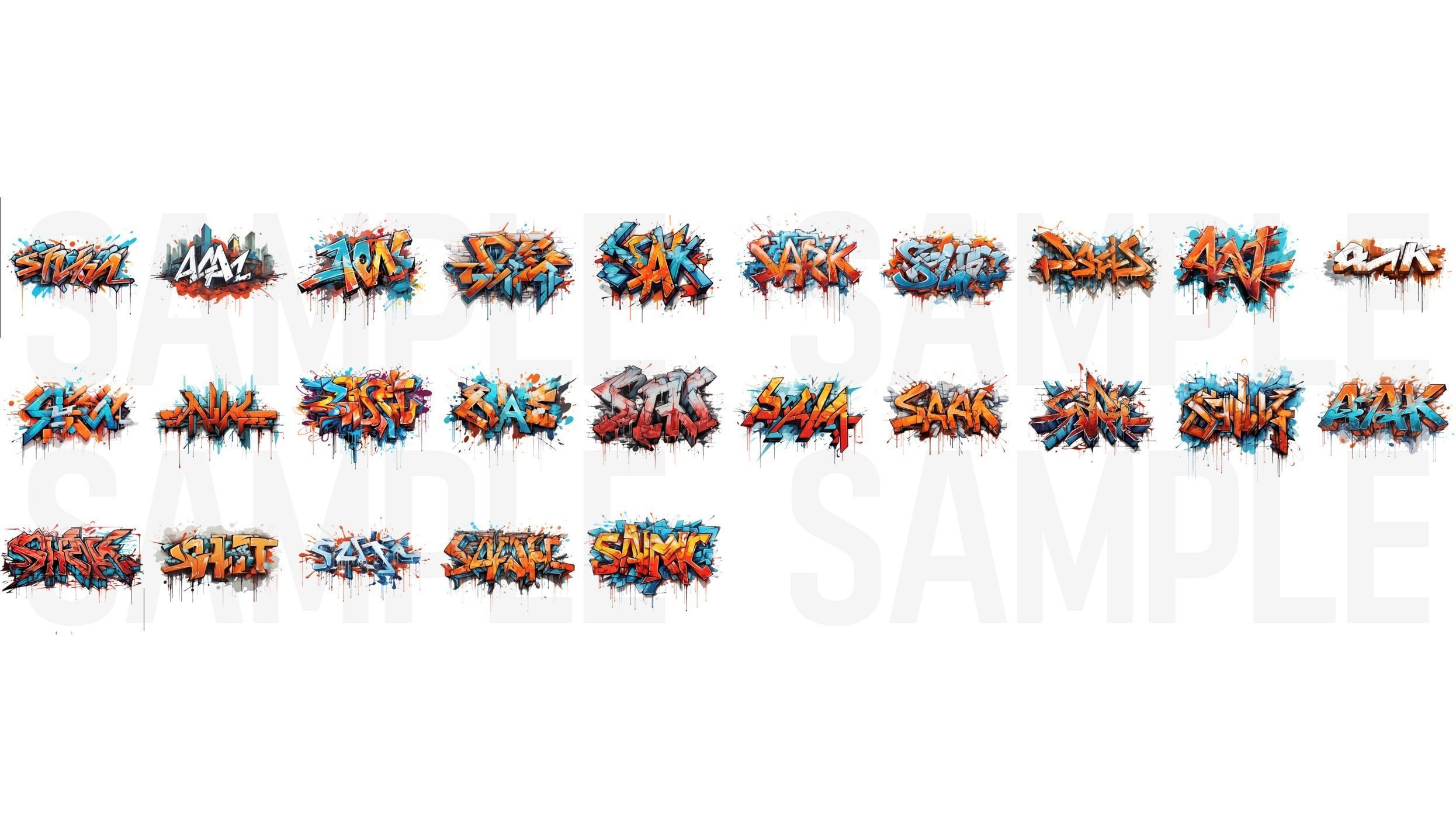 Texture 25 Street Graffiti Textures Decal Pack VR / AR / low-poly ...