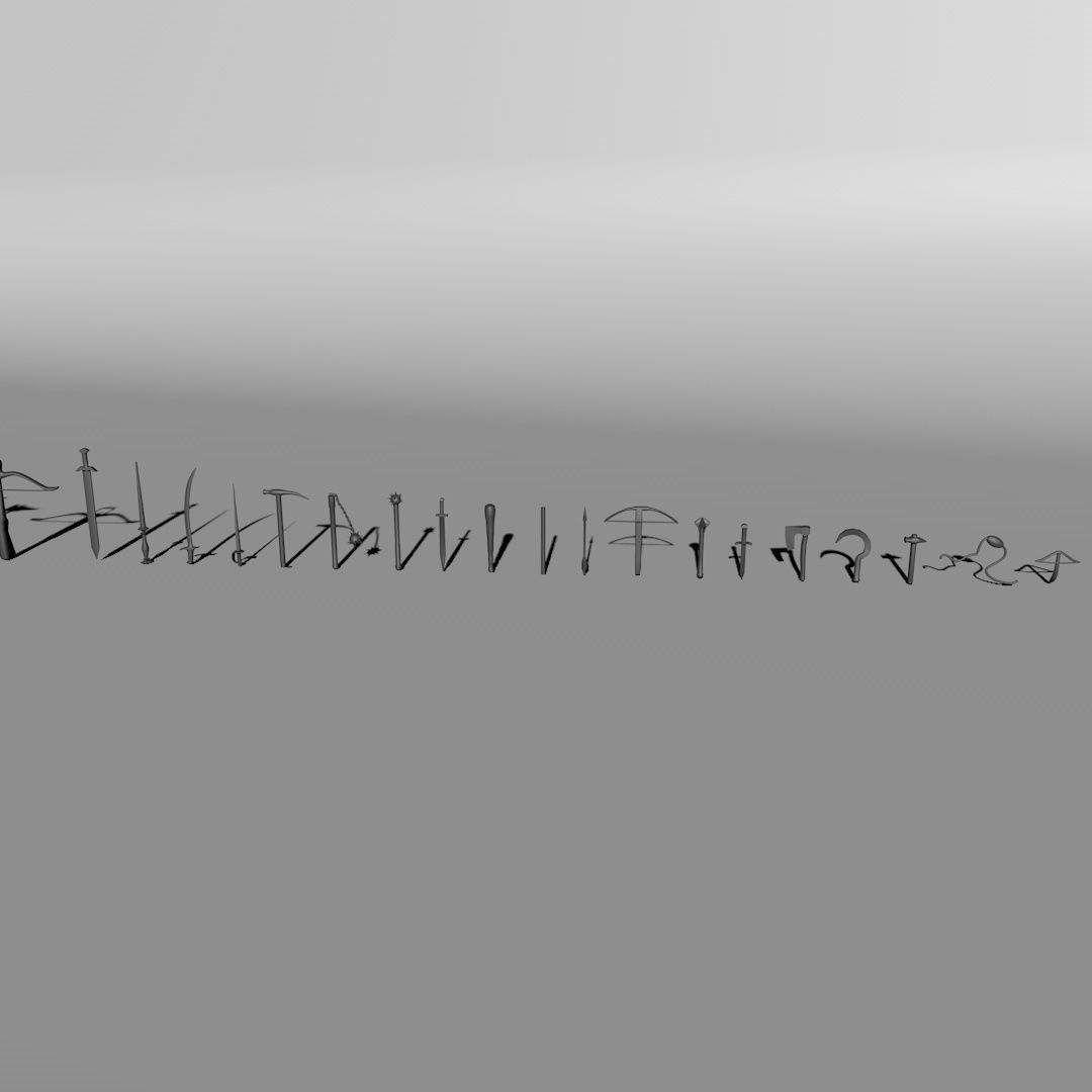 42 Weapons for DnD 3D model 3D printable | CGTrader