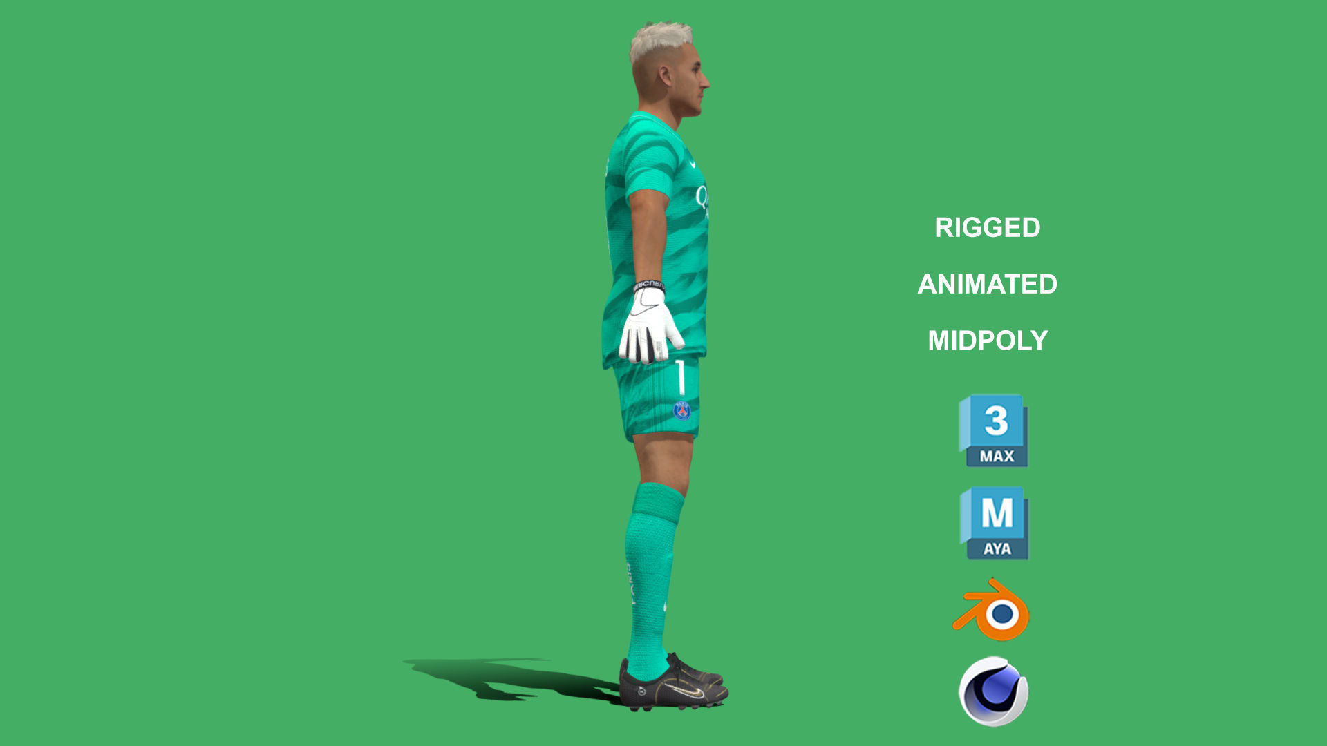 3D Rigged Keylor Navas PSG 2024 3D model animated rigged | CGTrader