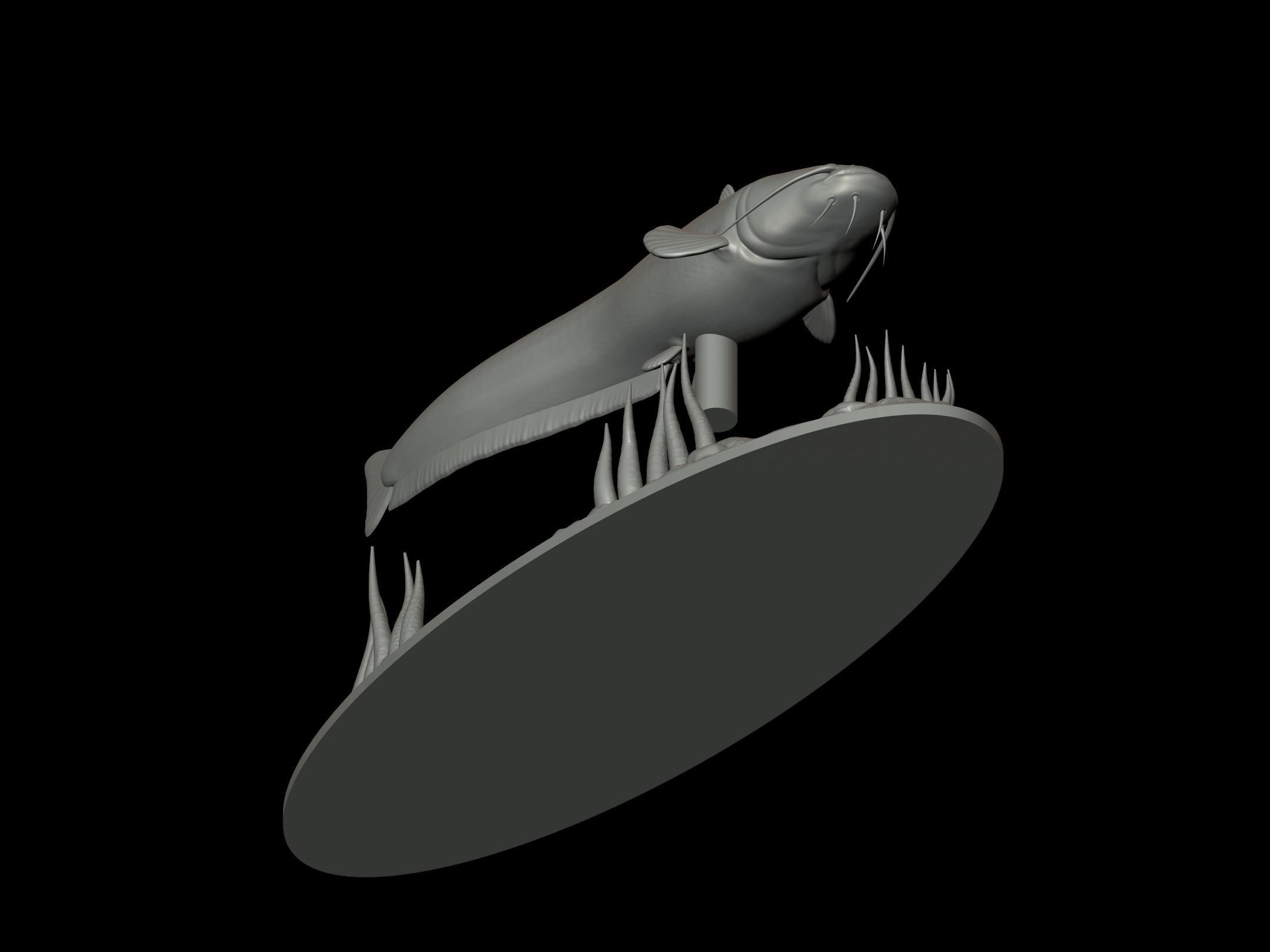 Catfish underwater statue detailed texture for 3D 3D model 3D printable ...