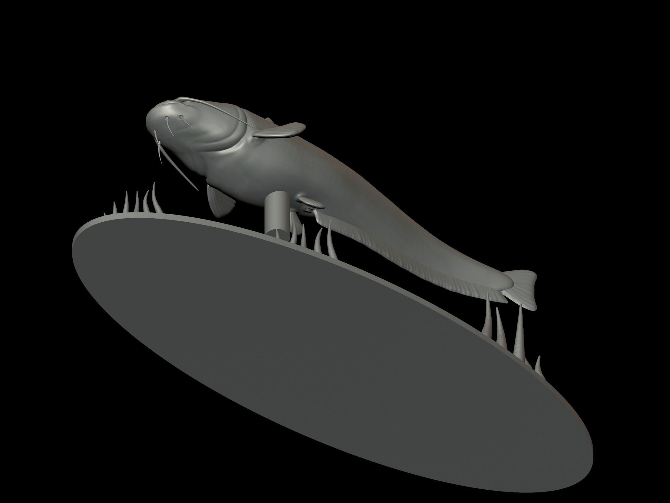 Catfish underwater statue detailed texture for 3D 3D model 3D printable ...
