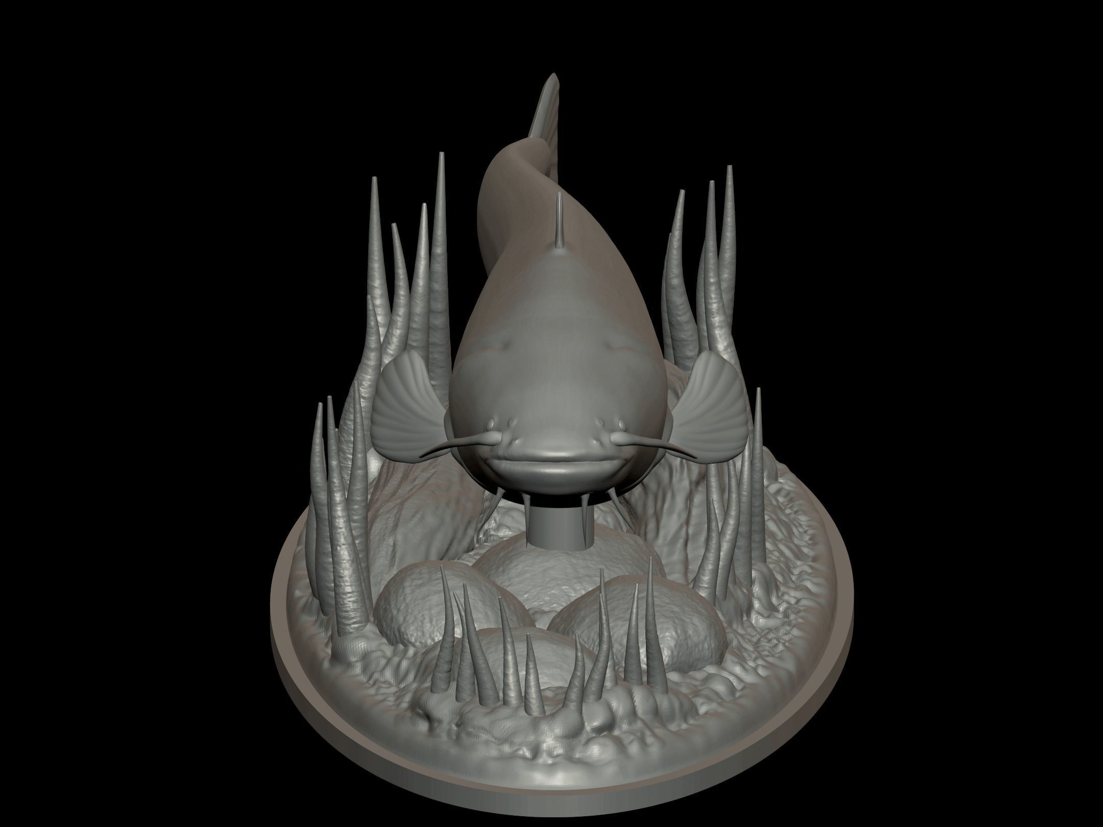 Catfish underwater statue detailed texture for 3D 3D model 3D printable ...