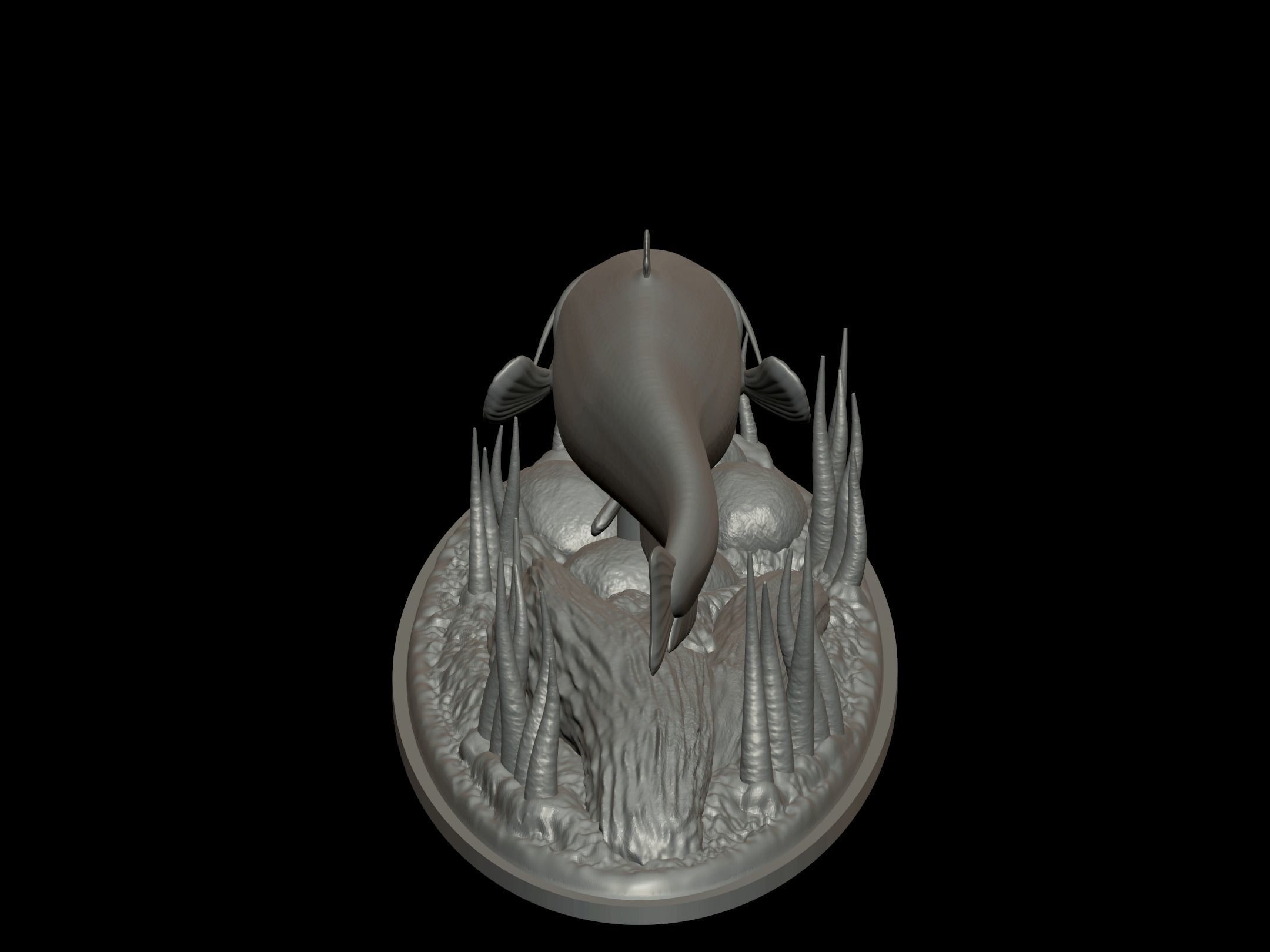 Catfish underwater statue detailed texture for 3D 3D model 3D printable ...