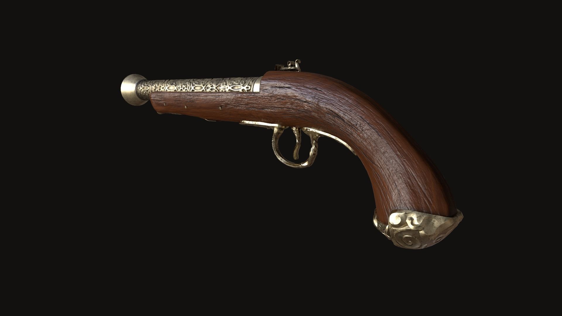 3D model Pistol Flintlock VR / AR / low-poly | CGTrader