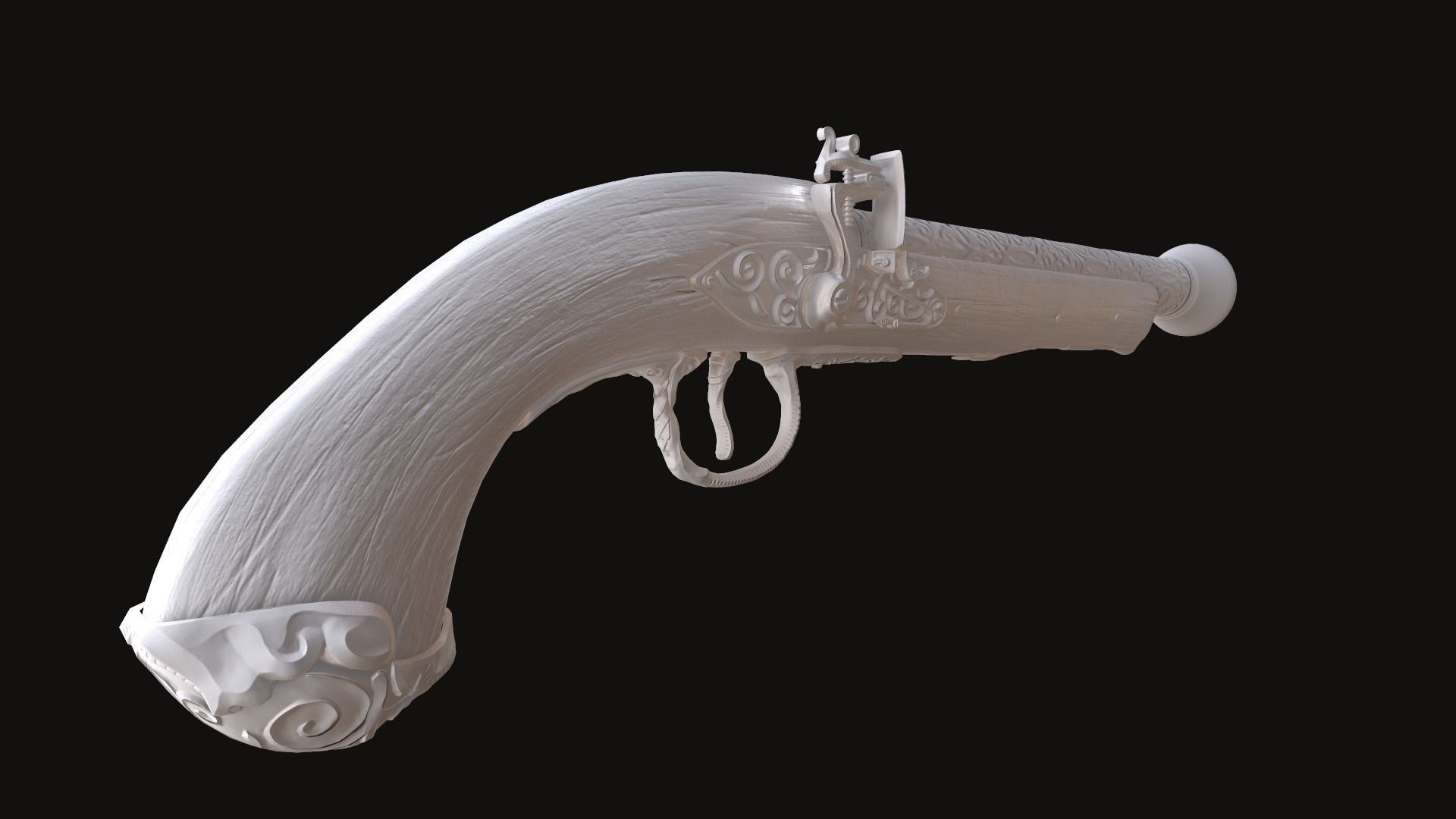 3D model Pistol Flintlock VR / AR / low-poly | CGTrader