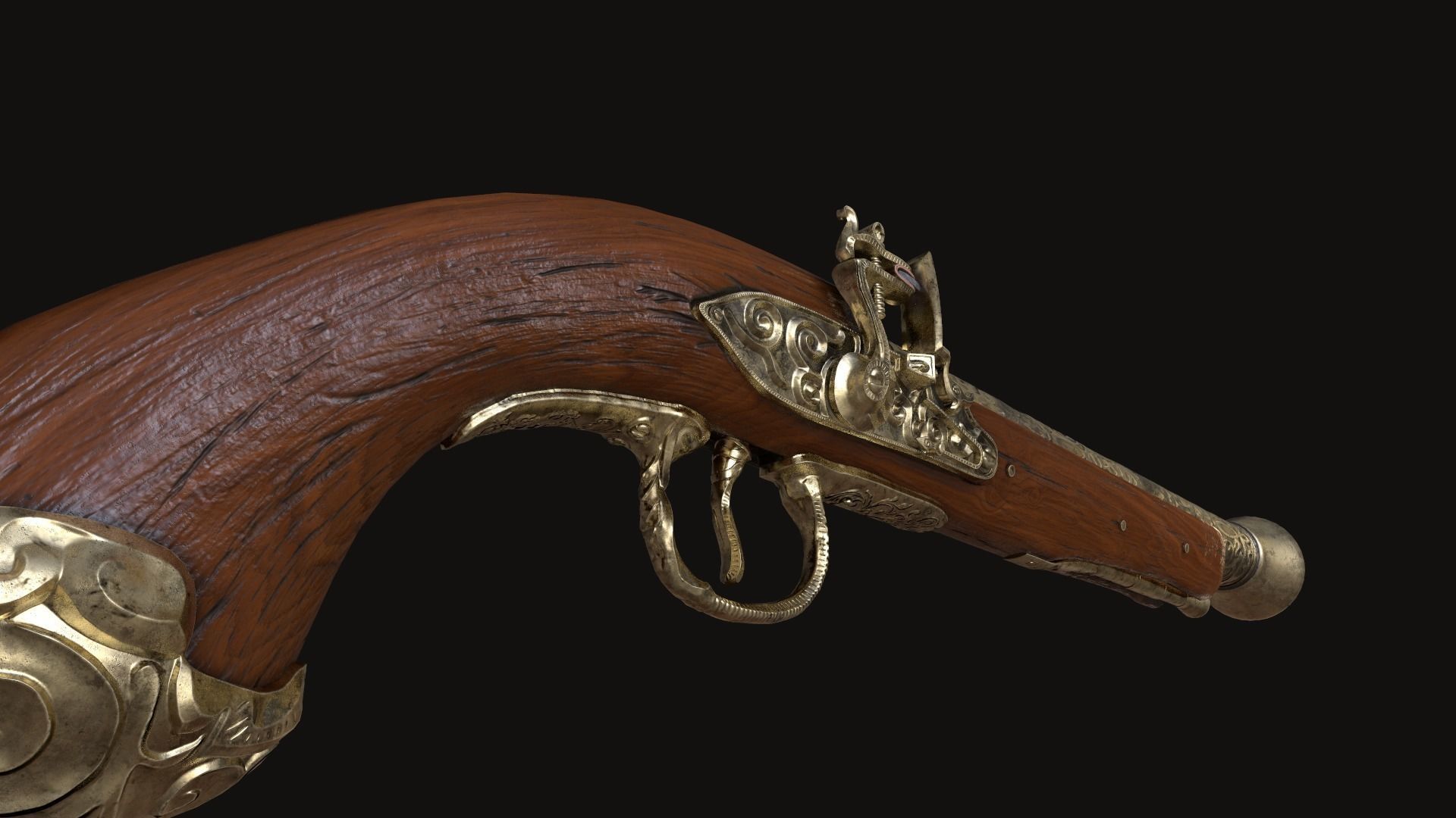 3D model Pistol Flintlock VR / AR / low-poly | CGTrader