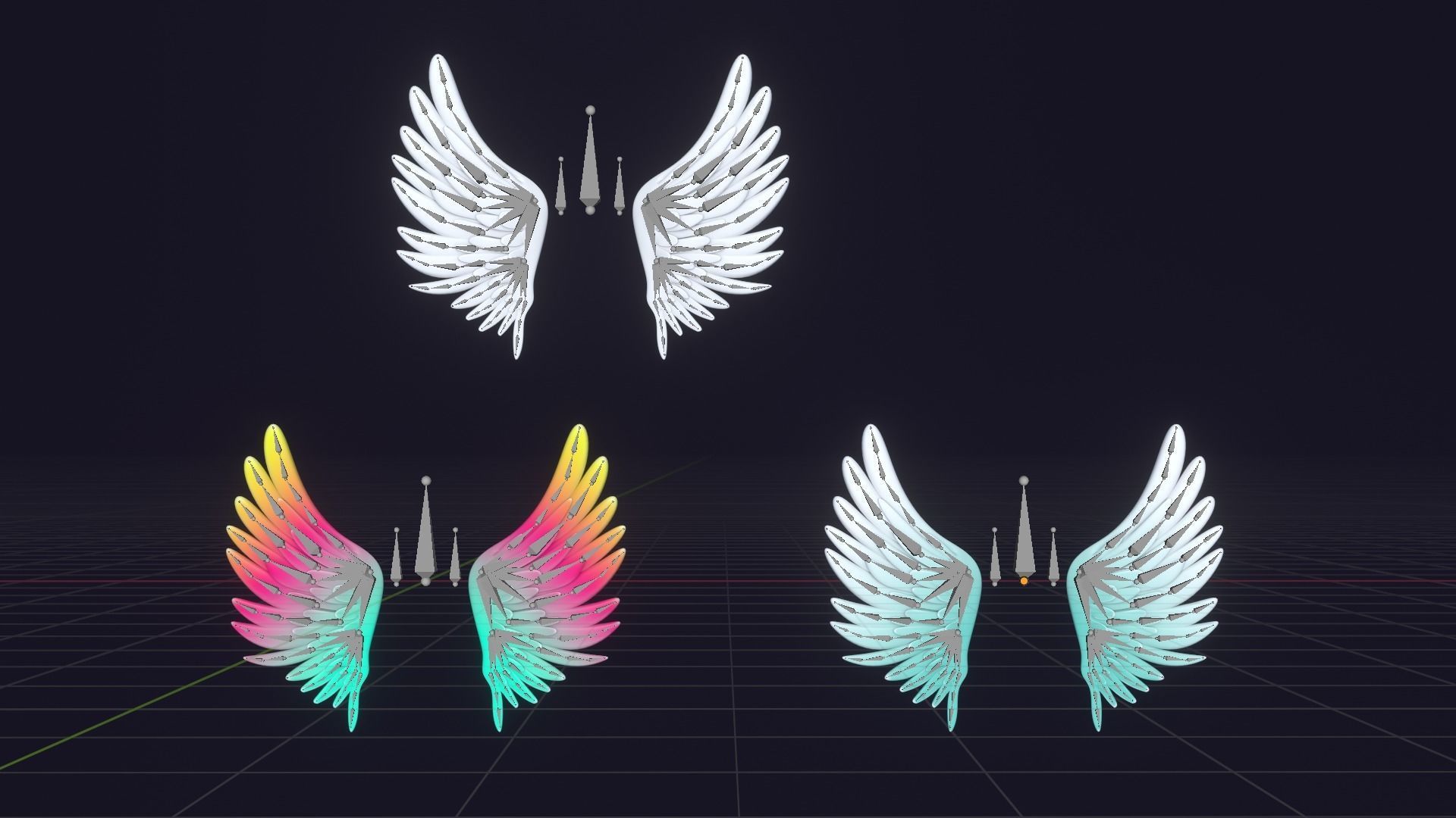 The Stylized Angel Wings 3D model rigged | CGTrader