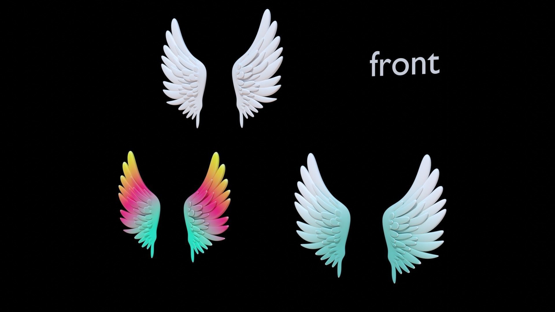 The Stylized Angel Wings 3D model rigged | CGTrader