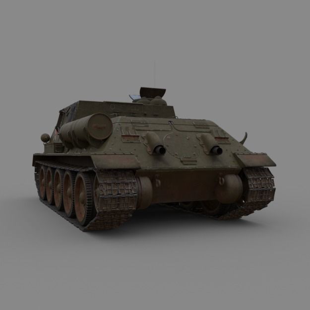 Su 100 tank destroyer Soviet Summer camo free 3D model | CGTrader
