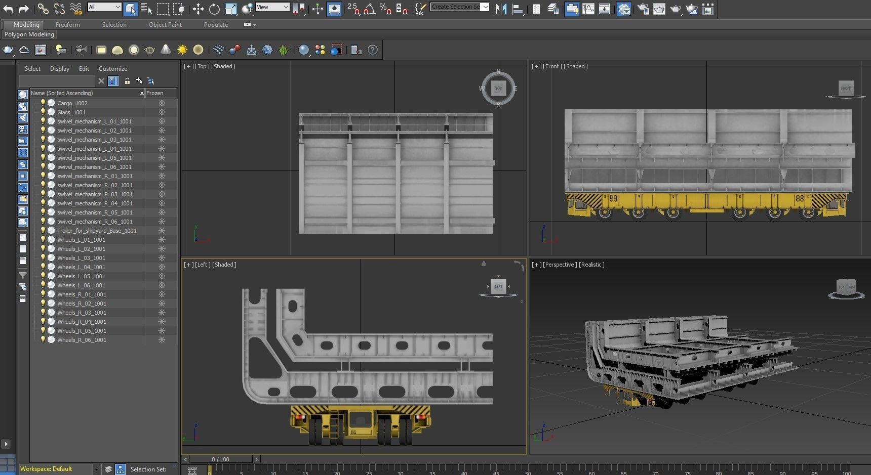 Trailer for Shipyard 3D model | CGTrader
