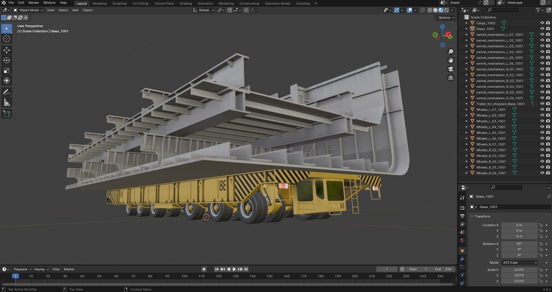Trailer for Shipyard 3D model | CGTrader