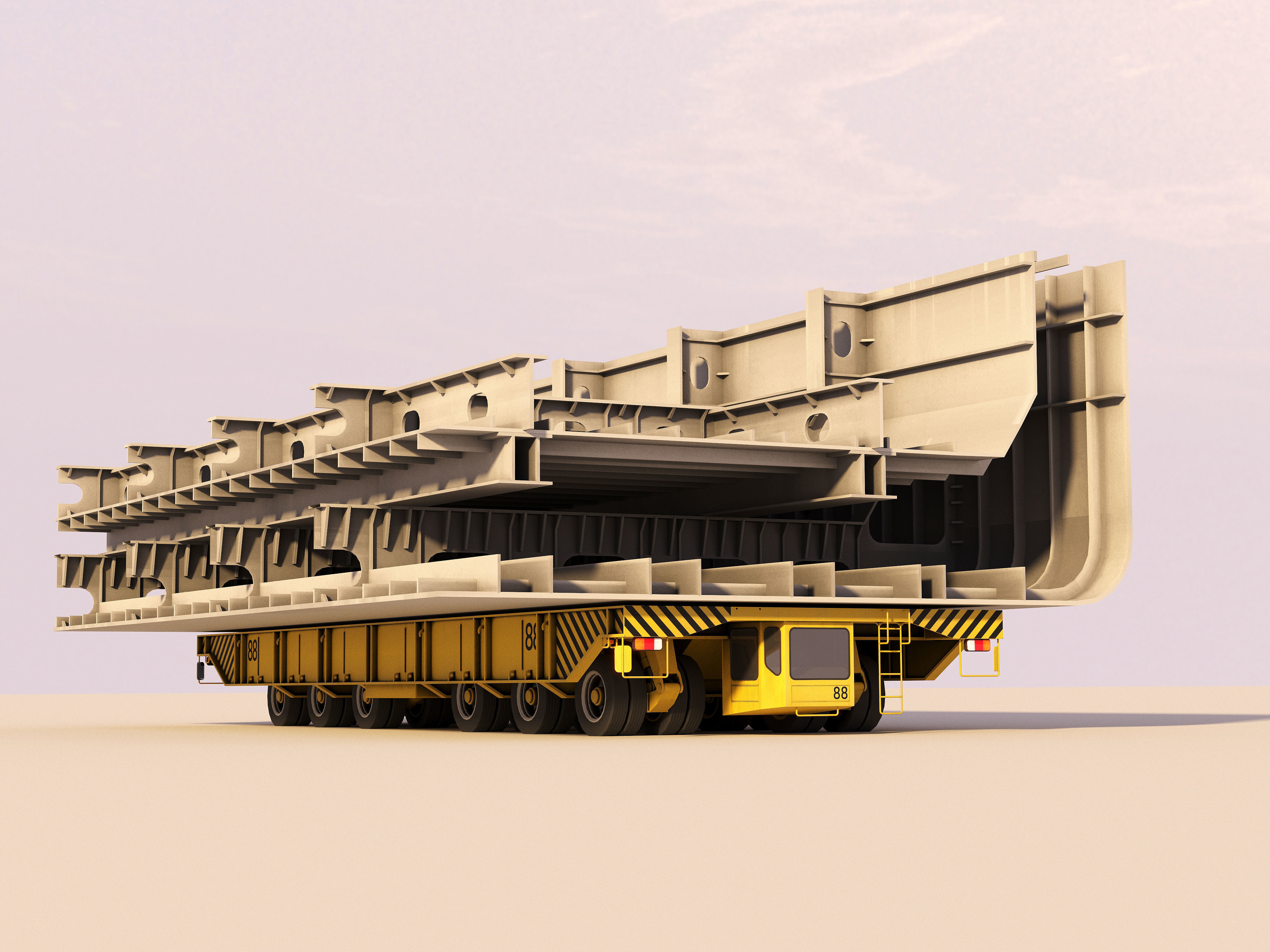 Trailer for Shipyard 3D model | CGTrader