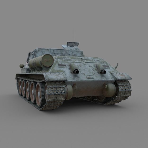 Su 100 tank destroyer Soviet Winter camo free 3D model | CGTrader