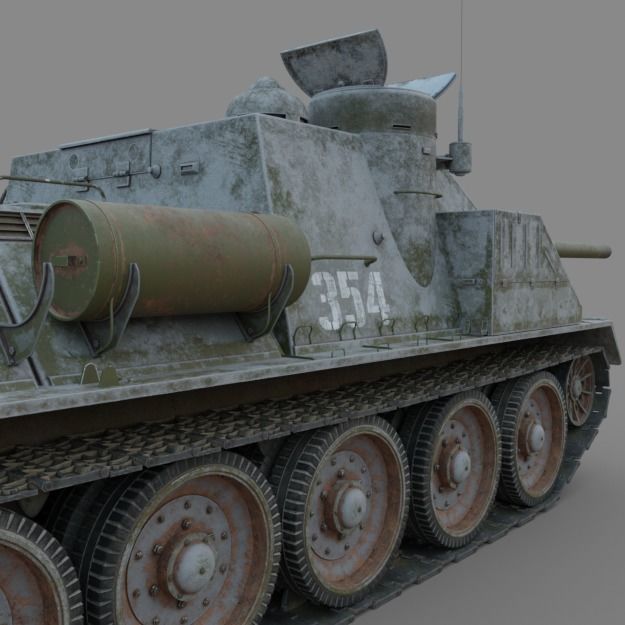 Su 100 tank destroyer Soviet Winter camo free 3D model | CGTrader