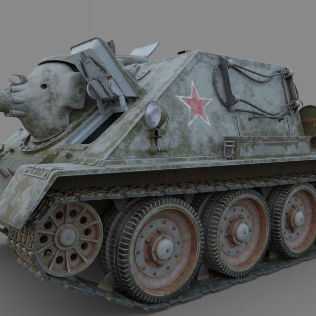 Su 100 tank destroyer Soviet Winter camo free 3D model | CGTrader