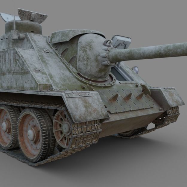 Su 100 tank destroyer Soviet Winter camo free 3D model | CGTrader
