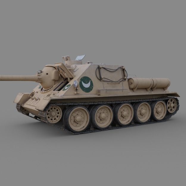 Pack SU 100 tank destroyer 3 versions Egypt Russian free 3D model ...