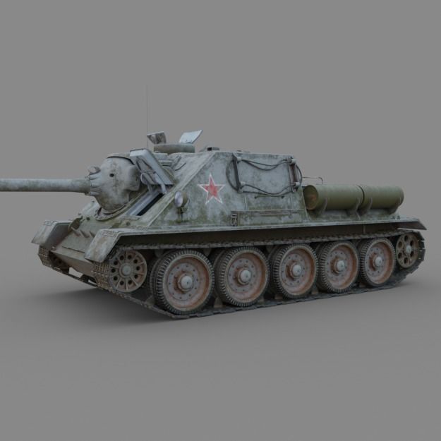 Pack SU 100 tank destroyer 3 versions Egypt Russian free 3D model ...