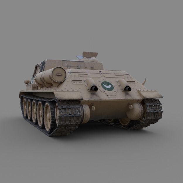 Pack SU 100 tank destroyer 3 versions Egypt Russian free 3D model ...