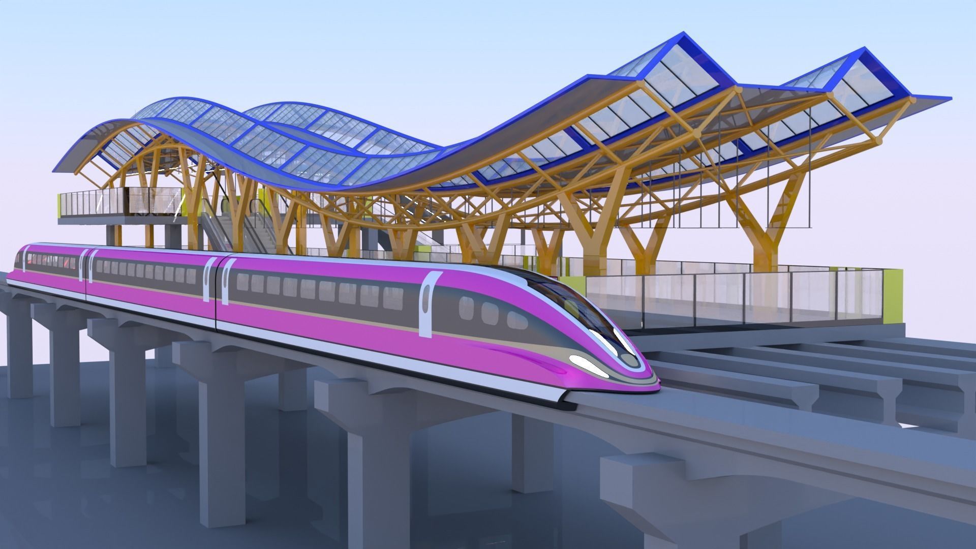 Maglev station 2024 II 3D model | CGTrader
