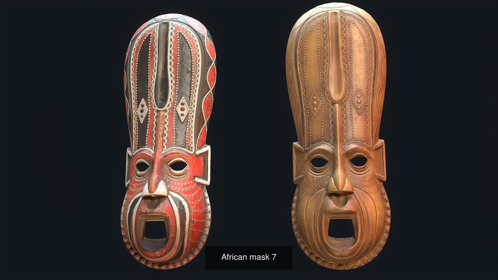 African tribal mask collection 2 VR / AR / low-poly | CGTrader