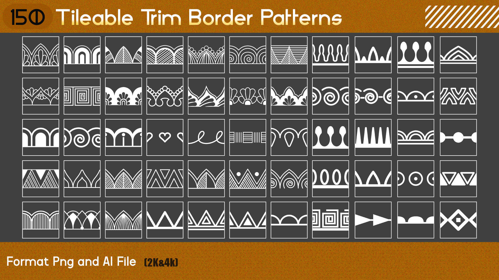 Modern Border Pattern - Alpha Brush Texture | CGTrader