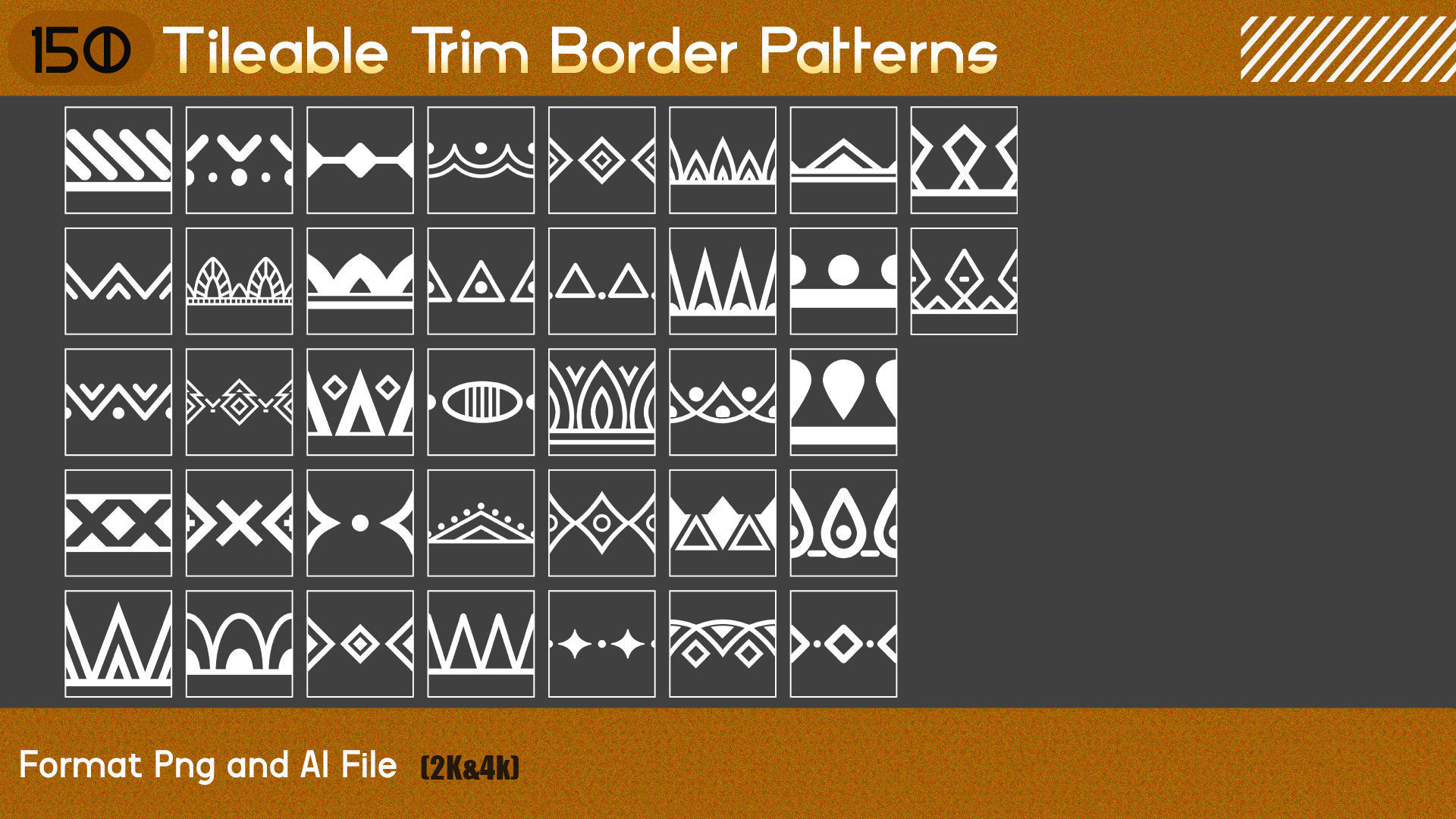 Modern Border Pattern - Alpha Brush Texture | CGTrader