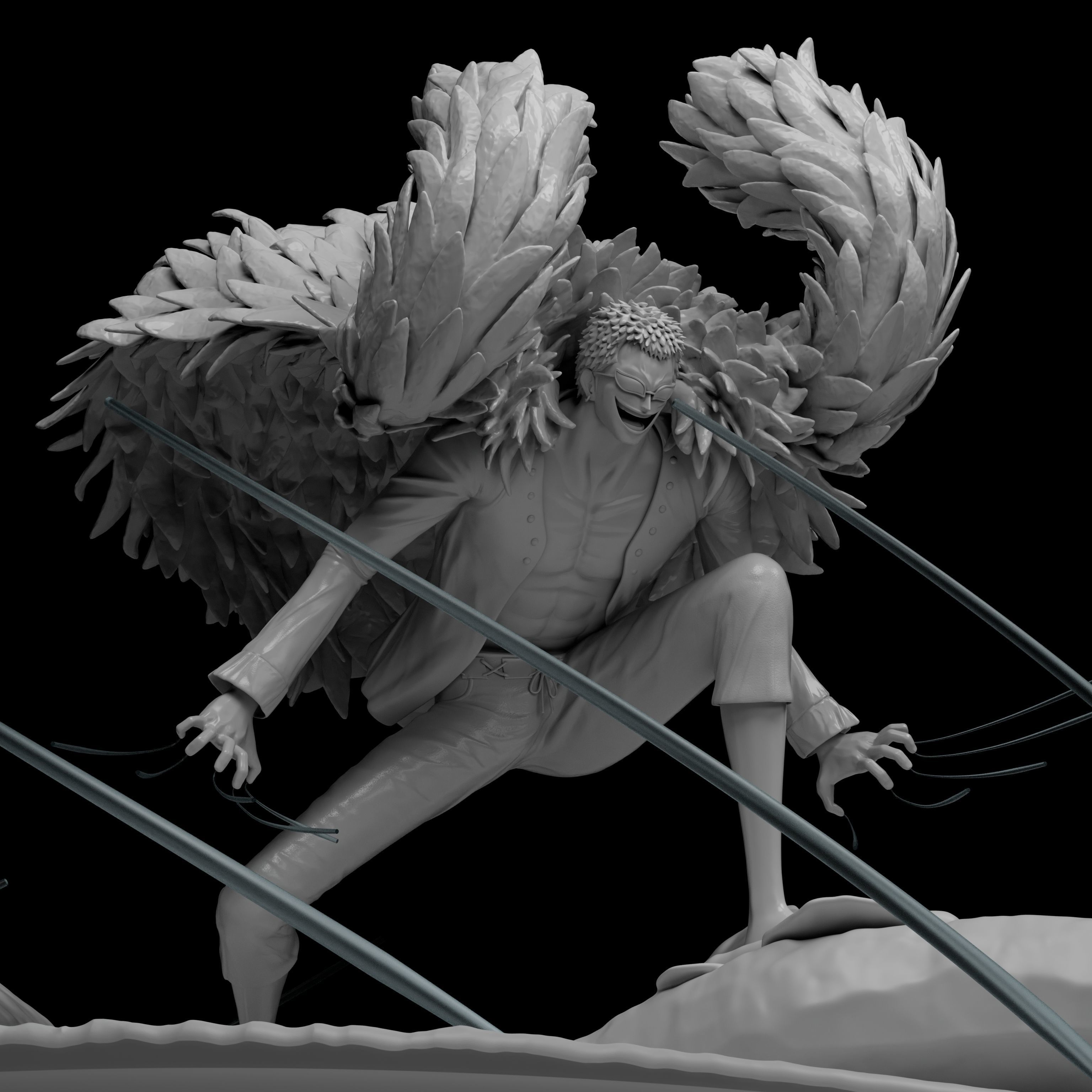 Doflamingo - One Piece - Flamingo 3D model 3D printable | CGTrader