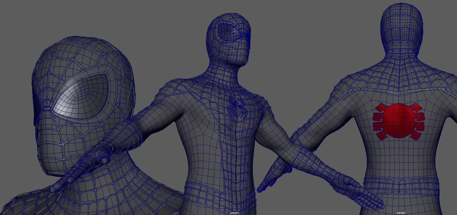 Spider-Man Rigged 3D Model Compatible with Maya 2023 3 and newer free ...